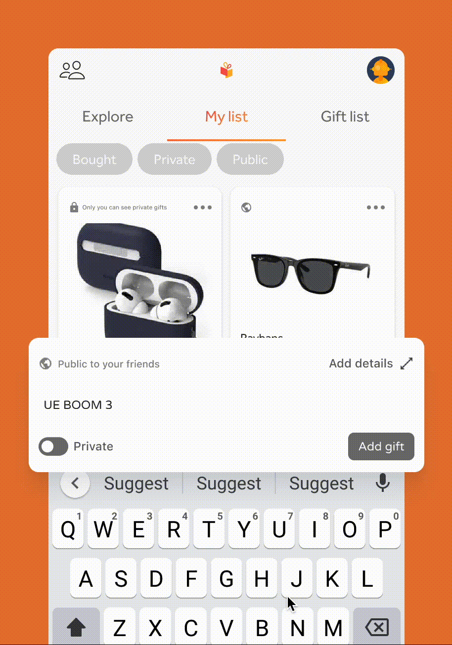 Gifty | Collaborative Giftlists and Secret Santa Exchange